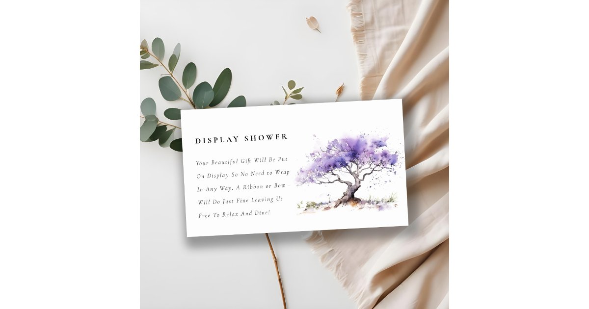 Lilac Jacaranda Tree Display Shower Baby Shower Enclosure Card | Zazzle