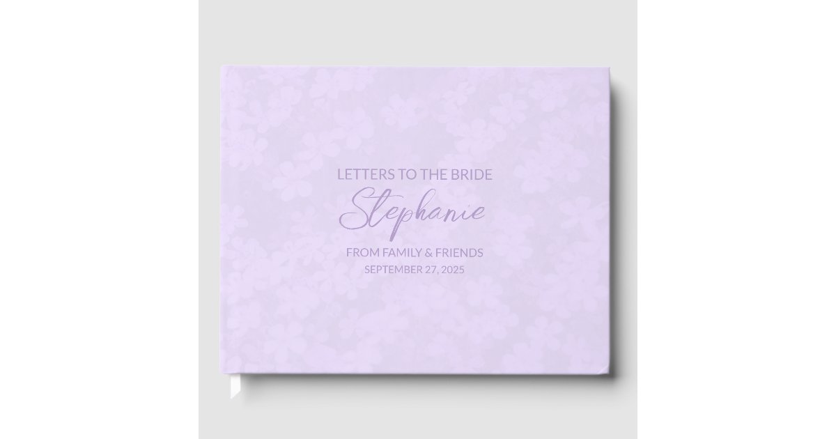 Lilac Letters to the Bride Keepsake Notebook Guest Book | Zazzle
