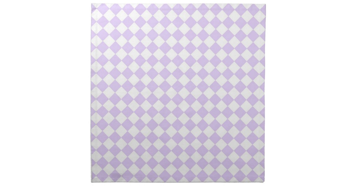 Lilac Purple Diamond Checkered pattern Napkin | Zazzle