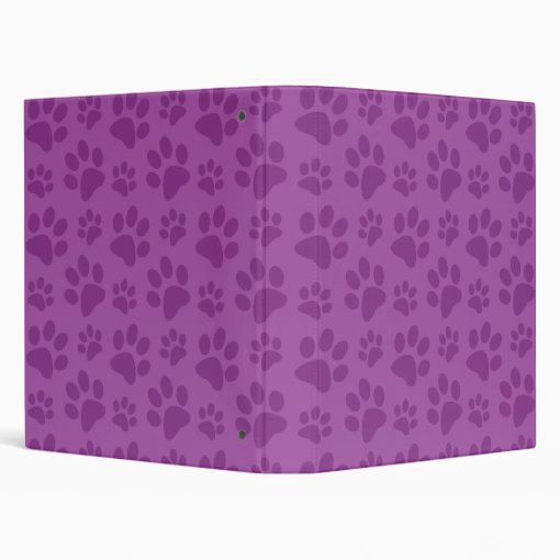 Lilac purple dog paw print pattern binder | Zazzle