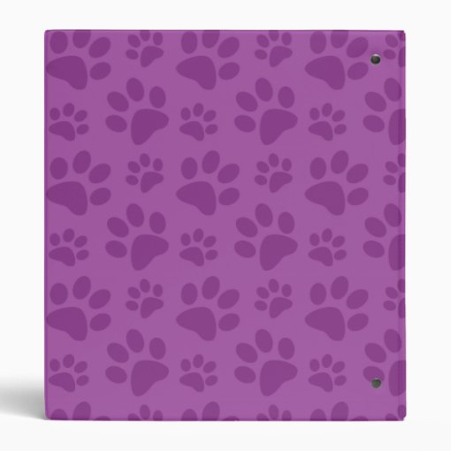 Lilac purple dog paw print pattern binder | Zazzle
