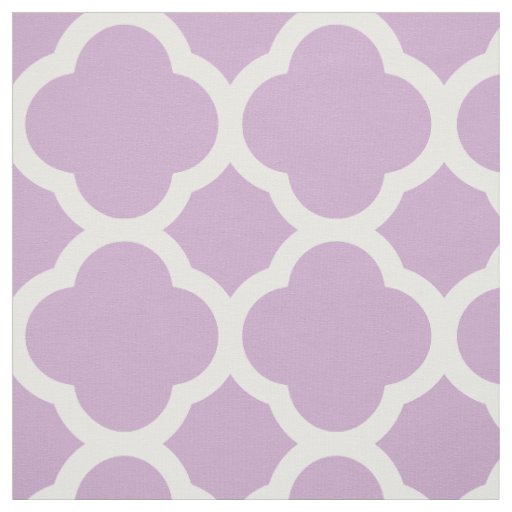 Lilac Purple Modern Quatrefoil Large Scale Fabric | Zazzle