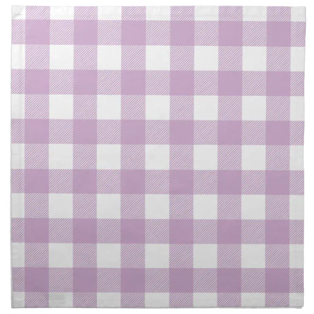 Lilac Purple Preppy Buffalo Check Plaid Napkin | Zazzle