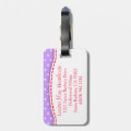 Lilac red ladybug & polka dots named luggage tag | Zazzle