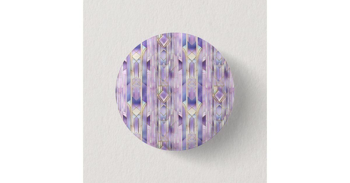 Lilac Stained Glass Elegance Button | Zazzle