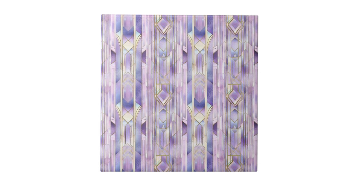 Lilac Stained Glass Elegance Ceramic Tile | Zazzle