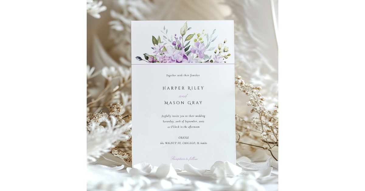 Lilac Wedding Invitation | Zazzle