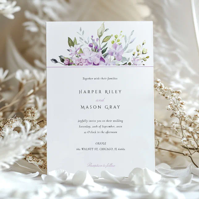 Lilac Wedding Invitation | Zazzle