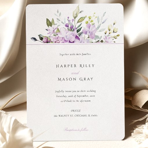 Lilac Wedding Invitation | Zazzle