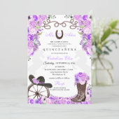 Lilac Western Charra Ranchero Quinceanera Invitation | Zazzle