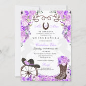 Lilac Western Charra Ranchero Quinceanera Invitation | Zazzle