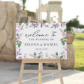 Lilac Wildflowers Chic Wedding Welcome Sign | Zazzle