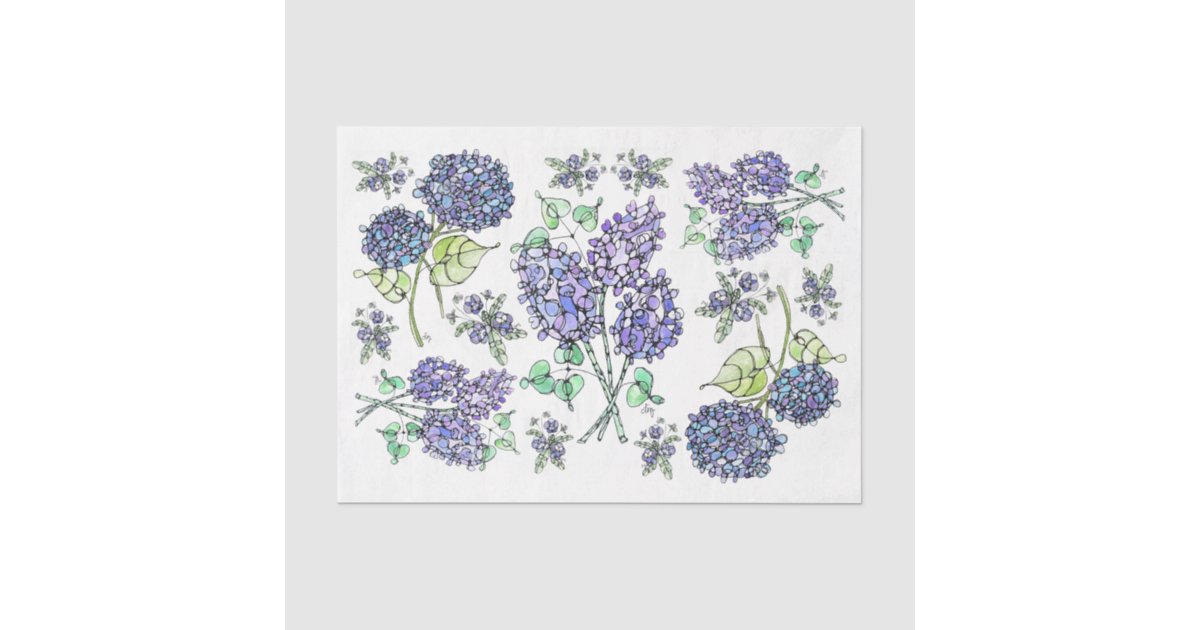 Lilacs & Hydrangeas - Decoupage Tissue Paper | Zazzle