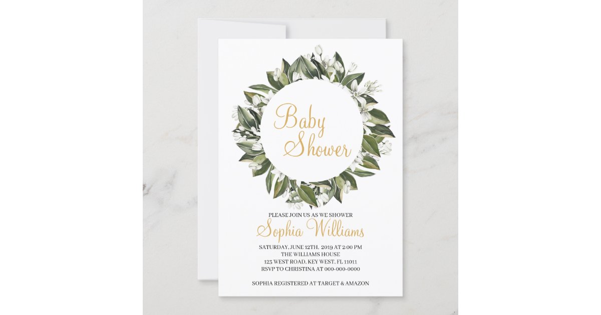 Lilies Baby Shower Invitation | Zazzle