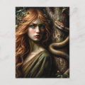 Lilith and Snake Botanical Art Postcard | Zazzle