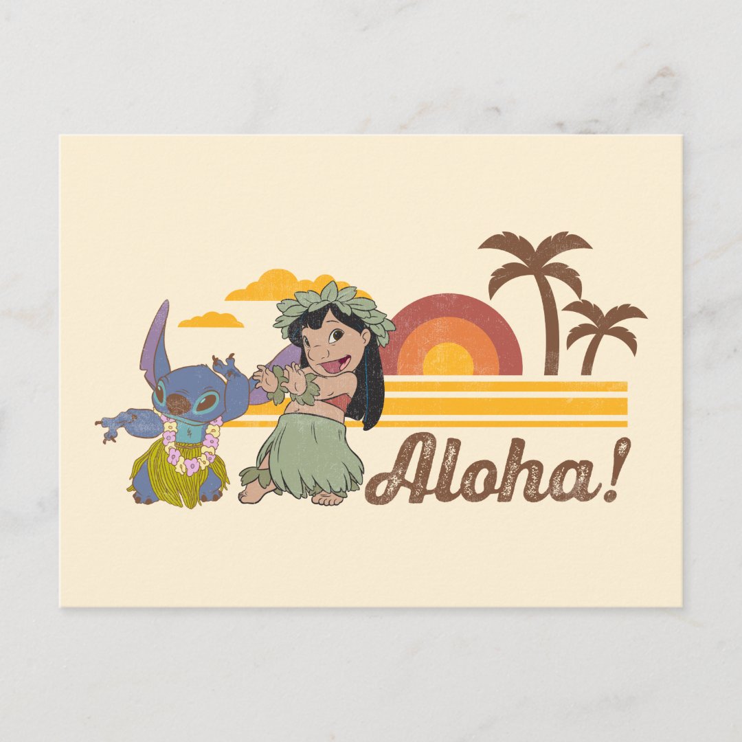 Lilo and Stitch | Aloha Postcard | Zazzle