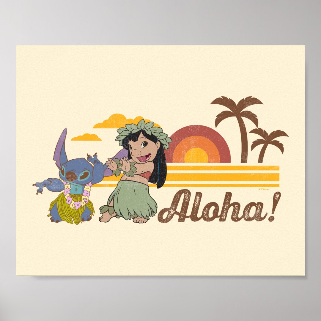 Lilo and Stitch | Aloha Poster | Zazzle