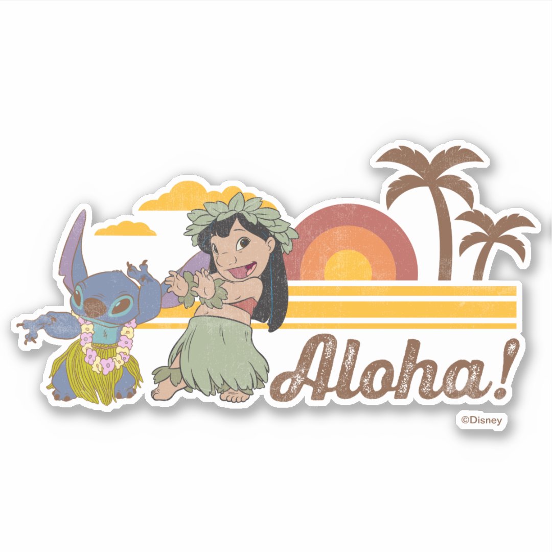 Lilo and Stitch | Aloha Sticker | Zazzle