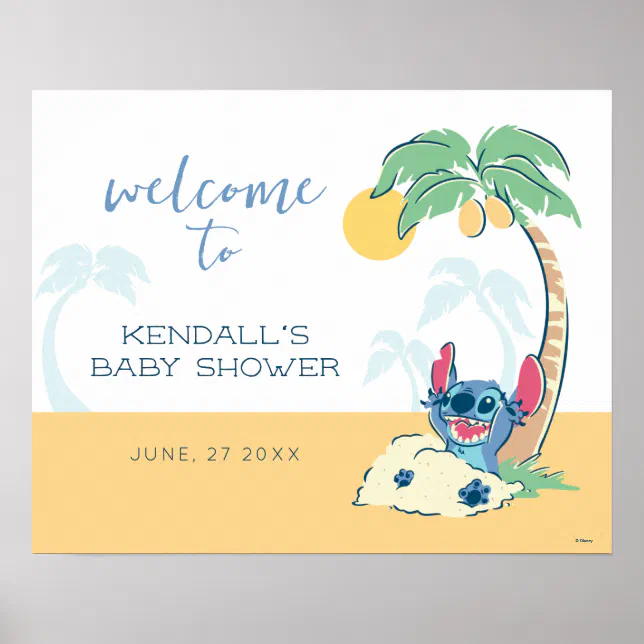 Lilo and Stitch Baby Shower Welcome Sign | Zazzle