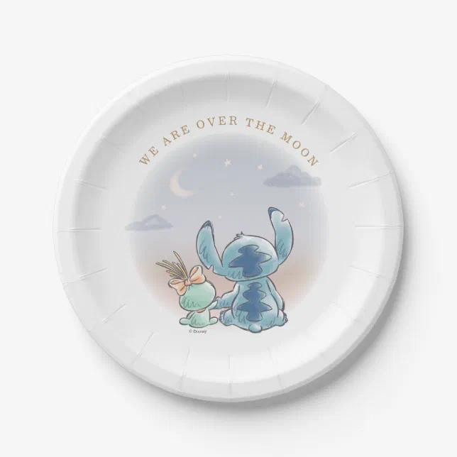 Lilo and Stitch | Over the Moon - Baby Shower Paper Plates | Zazzle