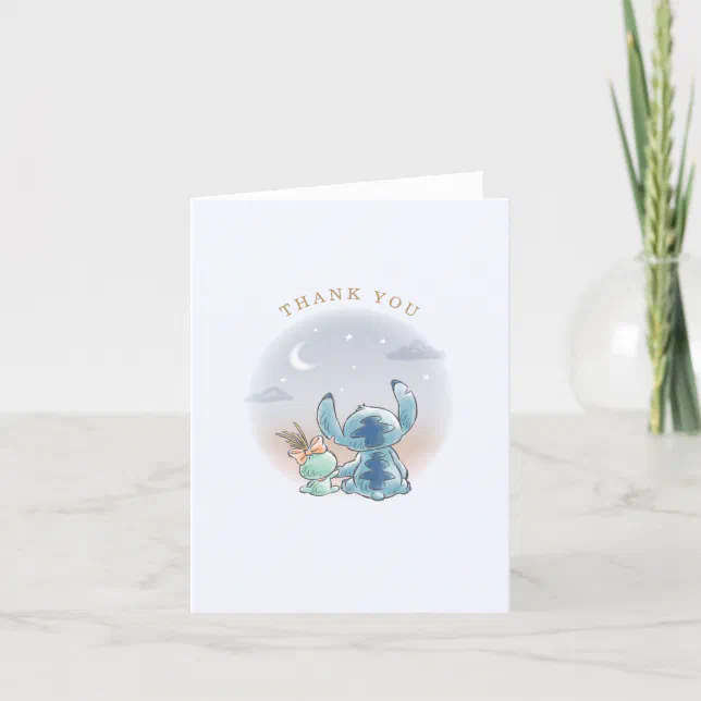 Lilo and Stitch | Over the Moon - Boy Baby Shower Thank You Card | Zazzle