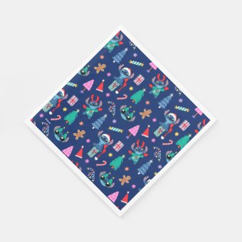 Lilo and Stitch | Stitch Holiday Pattern Napkins | Zazzle