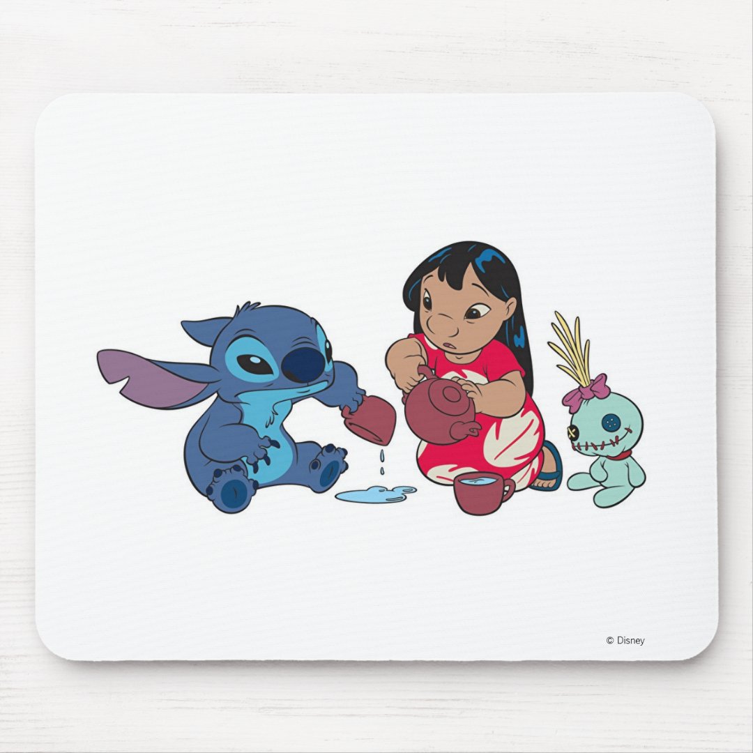 Lilo and Stitch Tea Party Mouse Pad | Zazzle