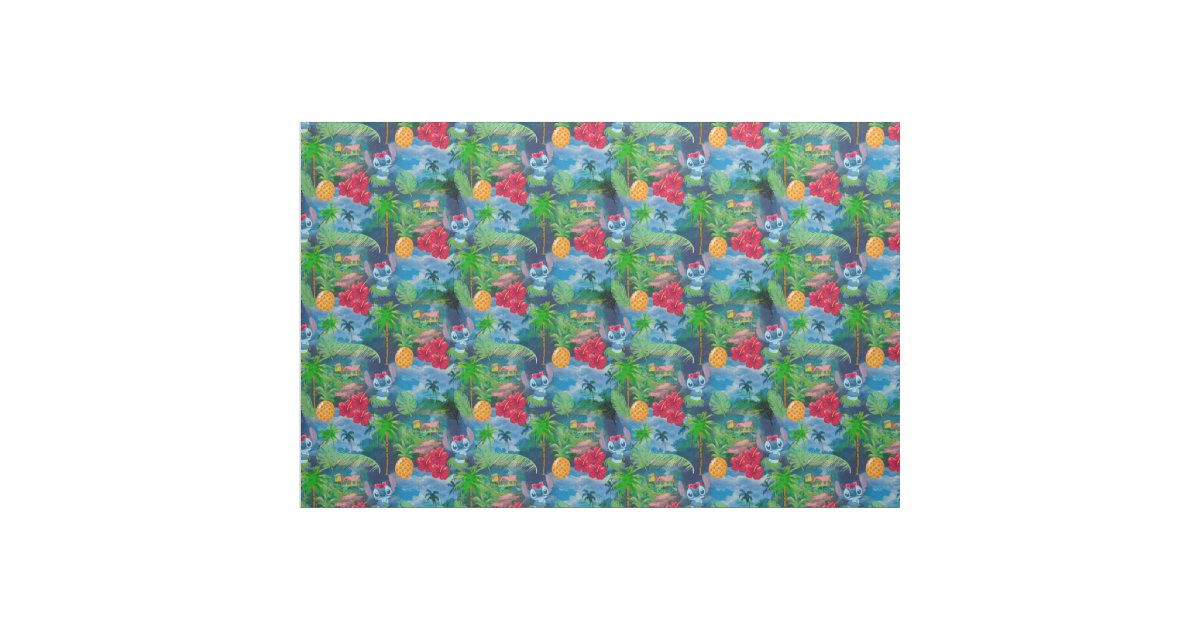 Lilo & Stich | Stitch Pattern Fabric | Zazzle