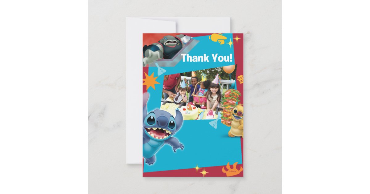 Lilo & Stitch Birthday - Mahalo for Celebrating! Thank You Card | Zazzle