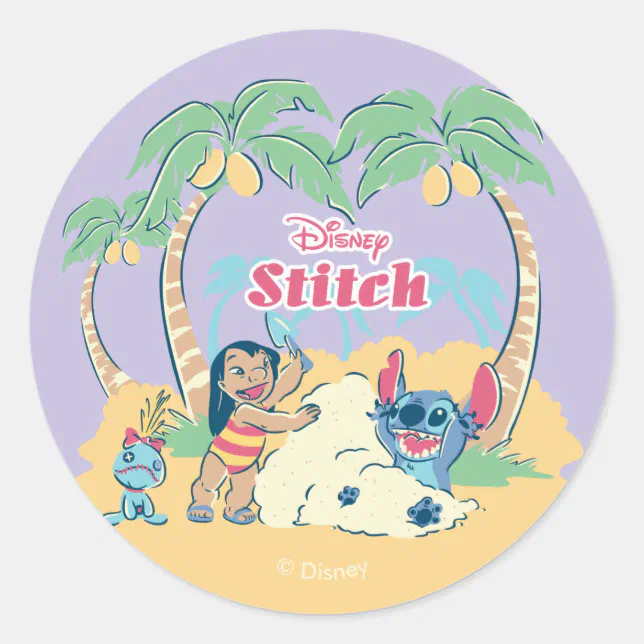 Lilo & Stitch Island Adventure Classic Round Sticker | Zazzle