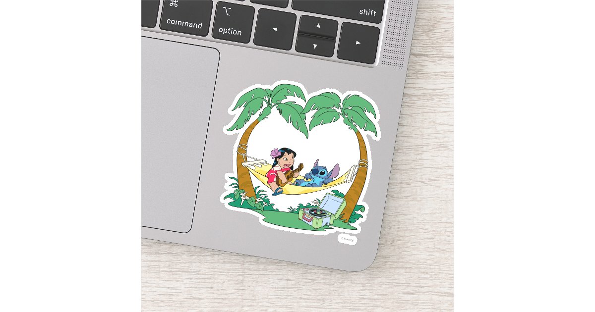 Lilo & Stitch Lilo Stitch on a hammock Sticker | Zazzle