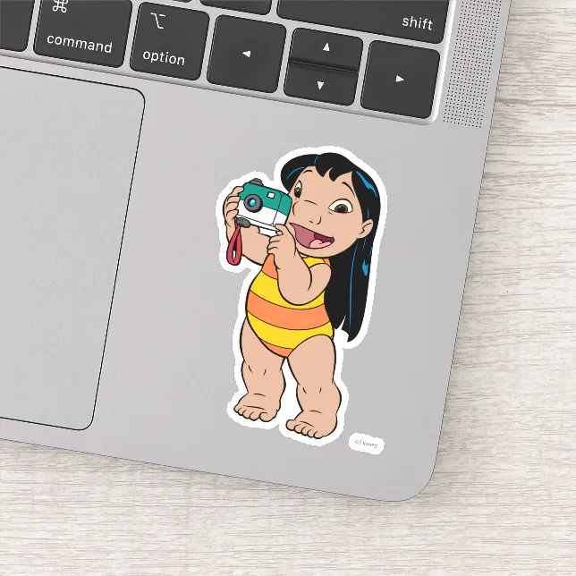 Lilo & Stitch Lilo Taking a Photo Sticker | Zazzle