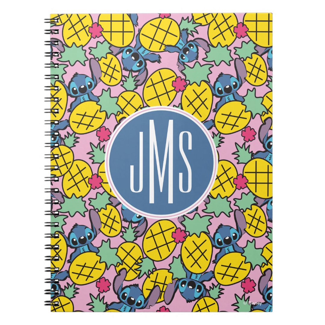 Lilo & Stitch | Monogram Pineapple Pattern Notebook | Zazzle