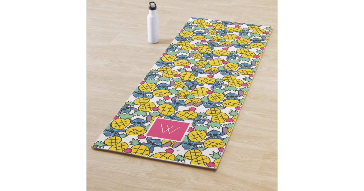 Lilo & Stitch | Monogram Pineapple Pattern Yoga Mat | Zazzle