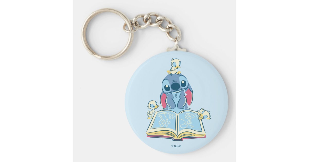 Lilo & Stitch | Reading the Ugly Duckling Keychain | Zazzle