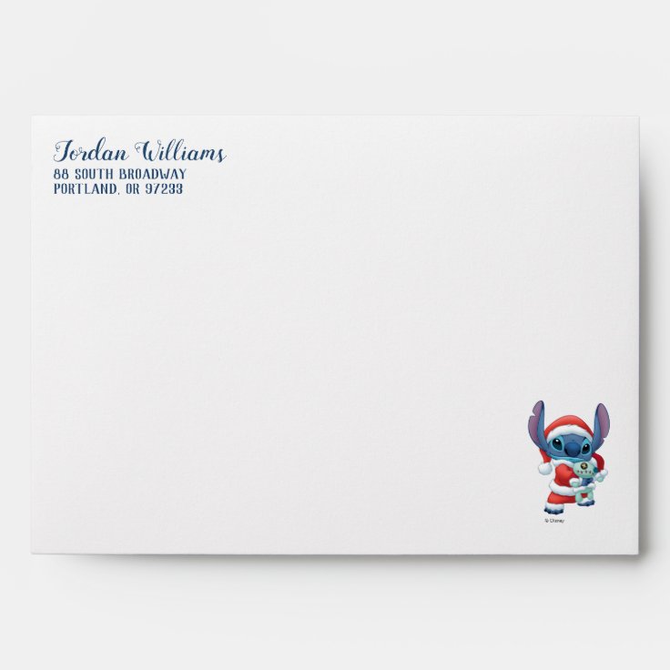 Lilo & Stitch | Santa Claus Stitch Envelope | Zazzle