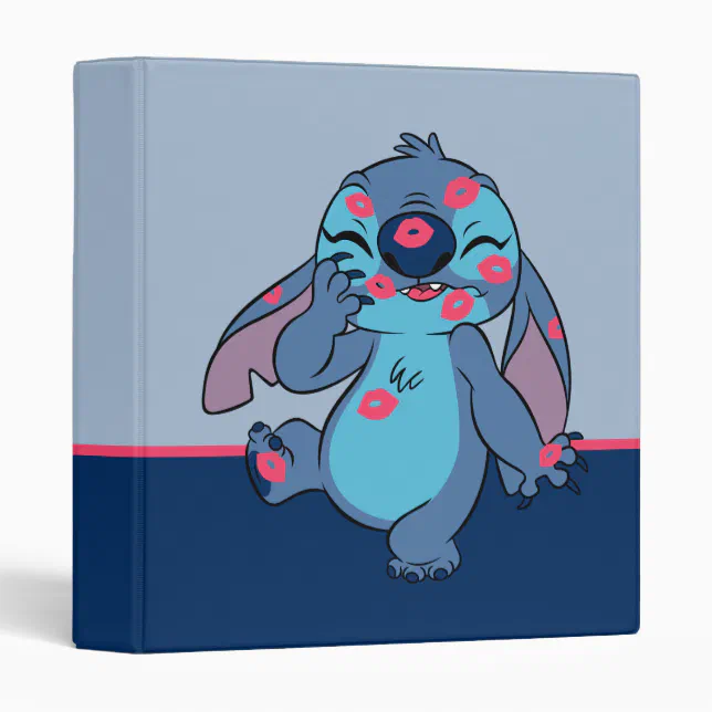 Lilo & Stitch | Stitch Covered in Kisses 3 Ring Binder | Zazzle