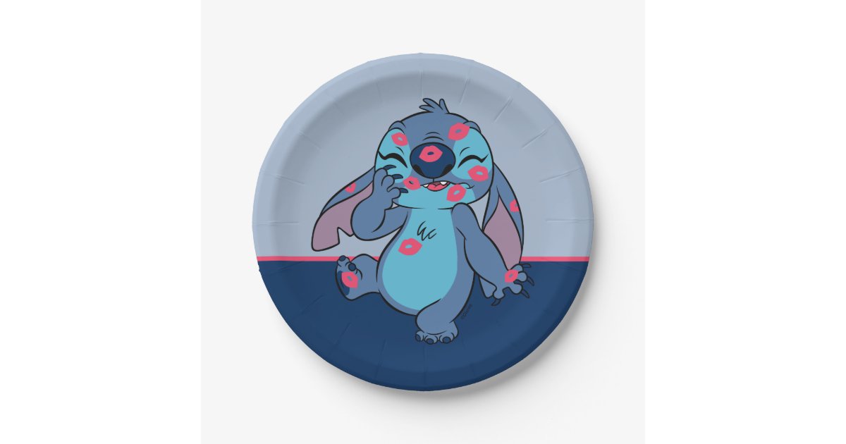 Lilo & Stitch | Stitch Covered in Kisses Paper Plates | Zazzle