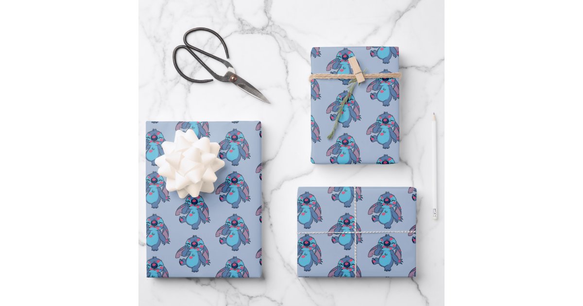 Lilo & Stitch | Stitch Covered in Kisses Wrapping Paper Sheets | Zazzle