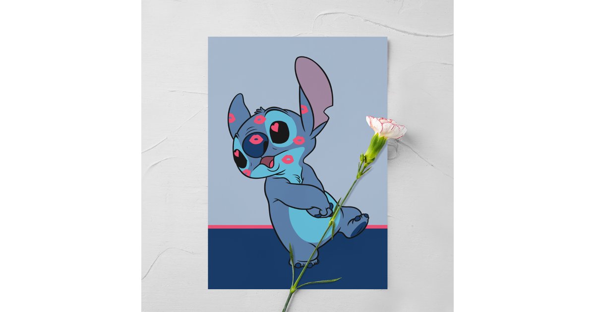 Lilo & Stitch | Stitch Valentine Kisses Postcard | Zazzle