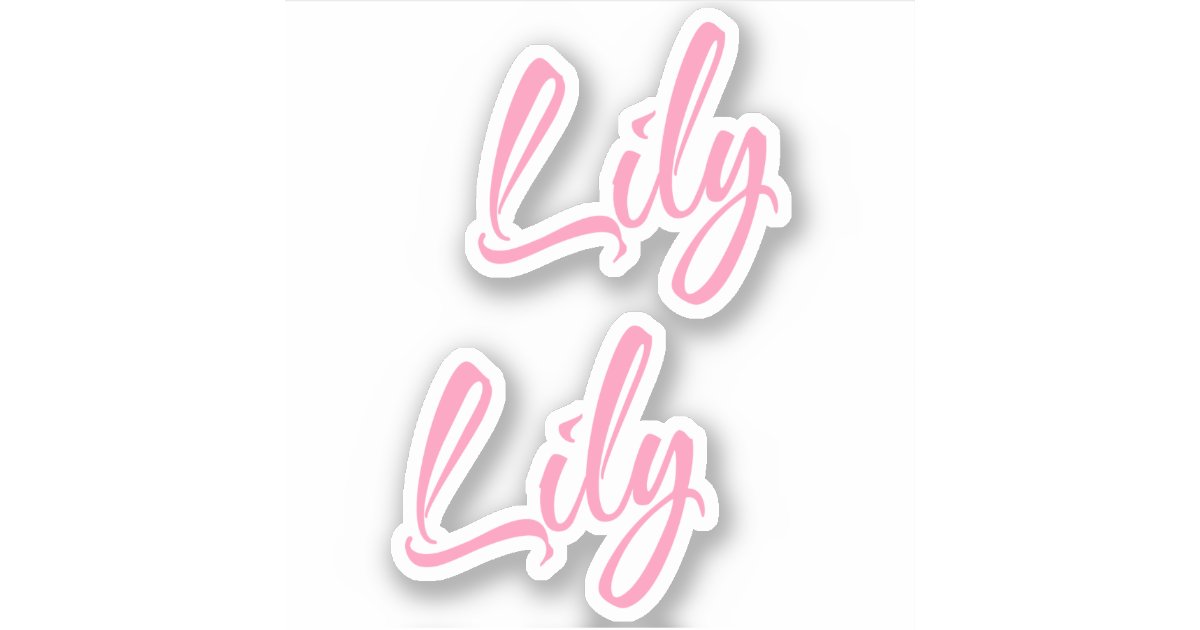 Lily Decorative Name in Pink x2 Sticker | Zazzle