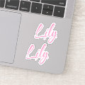 Lily Decorative Name in Pink x2 Sticker | Zazzle