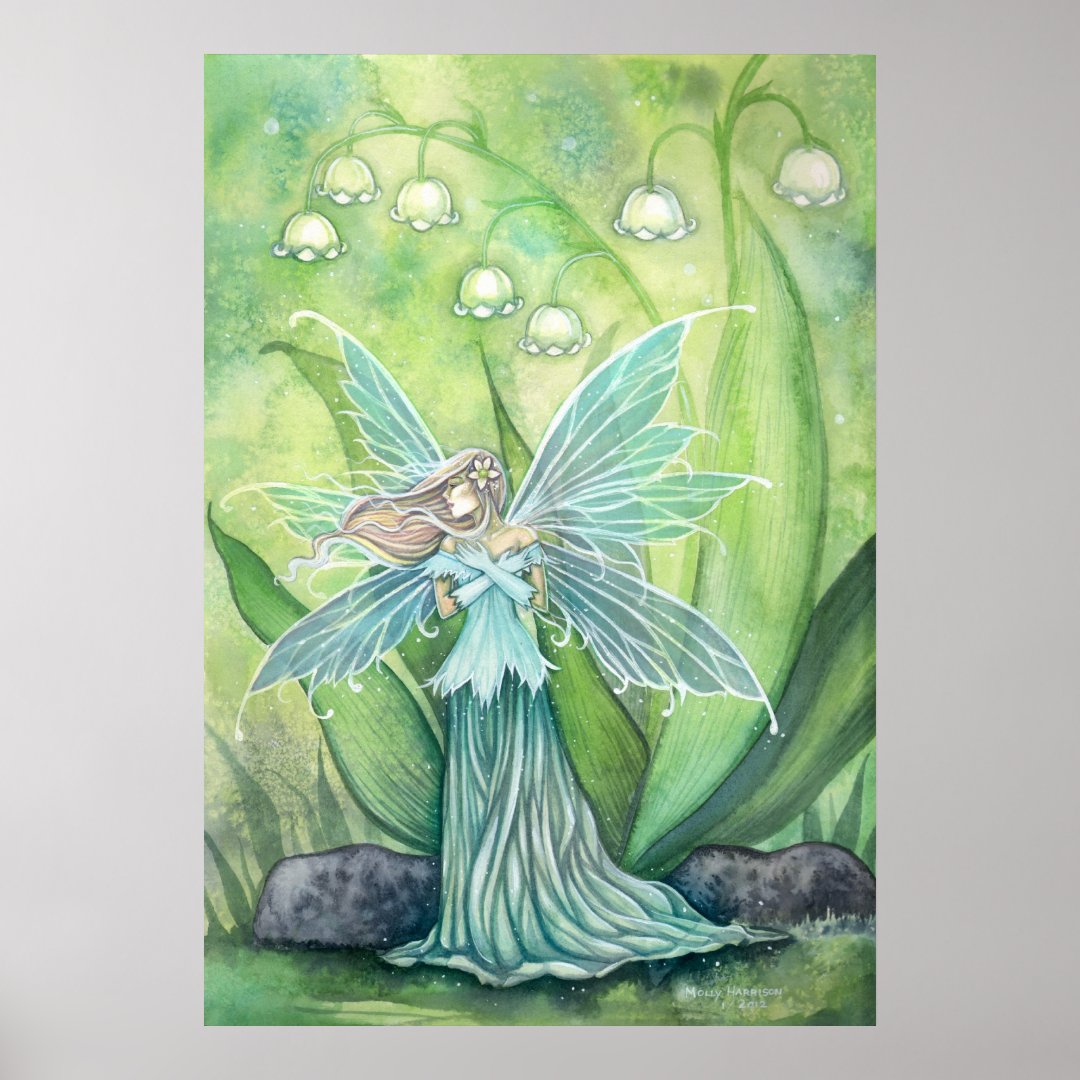 Lily of the Valley Fairy Fantasy Art Print | Zazzle