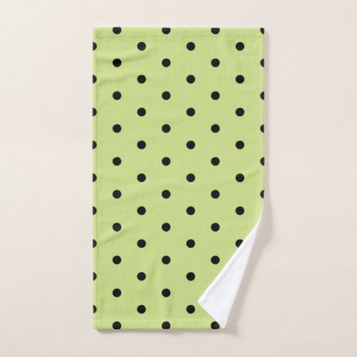 Lime Chartreuse Whimsical Black Polka Dot Bath Towel Set | Zazzle