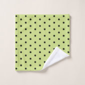 Lime Chartreuse Whimsical Black Polka Dot Bath Towel Set | Zazzle