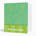 Lime & Deep Aqua Blue Binder With Stripes | Zazzle