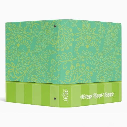 Lime & Deep Aqua Blue Binder With Stripes | Zazzle