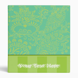 Lime & Deep Aqua Blue Binder With Stripes | Zazzle