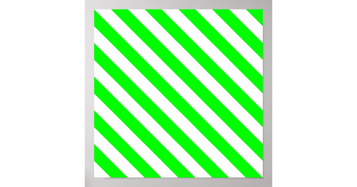Lime Diagonal Stripes Poster | Zazzle