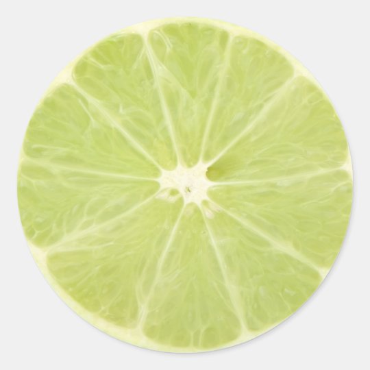 Lime Fruit Fresh Slice Classic Round Sticker | Zazzle.com